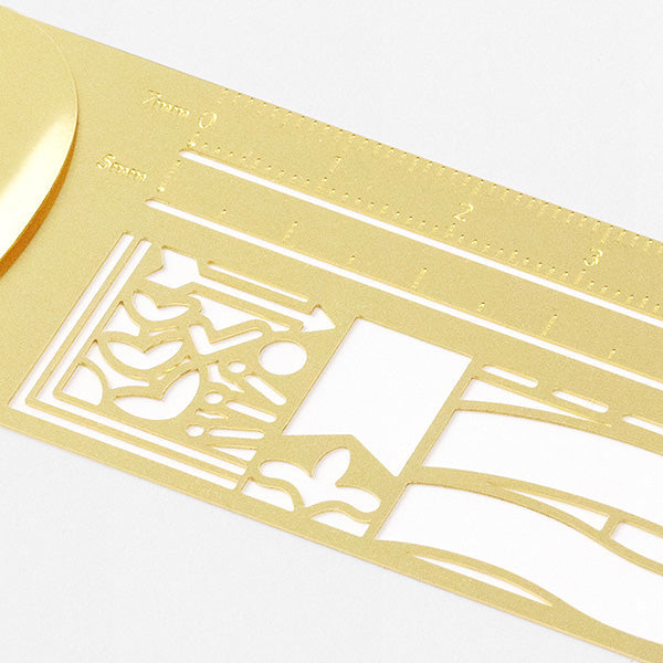Midori Clip Ruler Brass Decorative Patterns - NOMADO Store